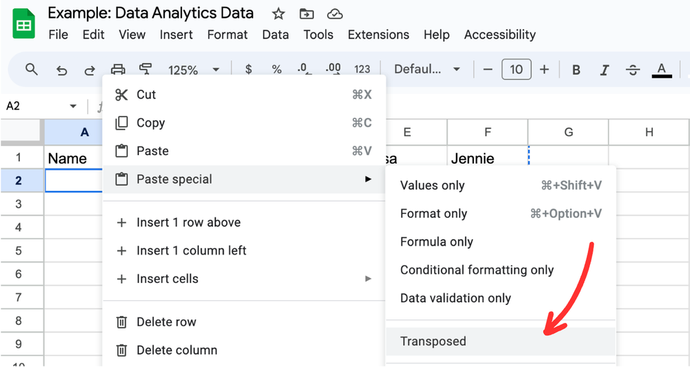 เตรียมข้อมูลด้วย Google Sheets ด้วย Basic Functions